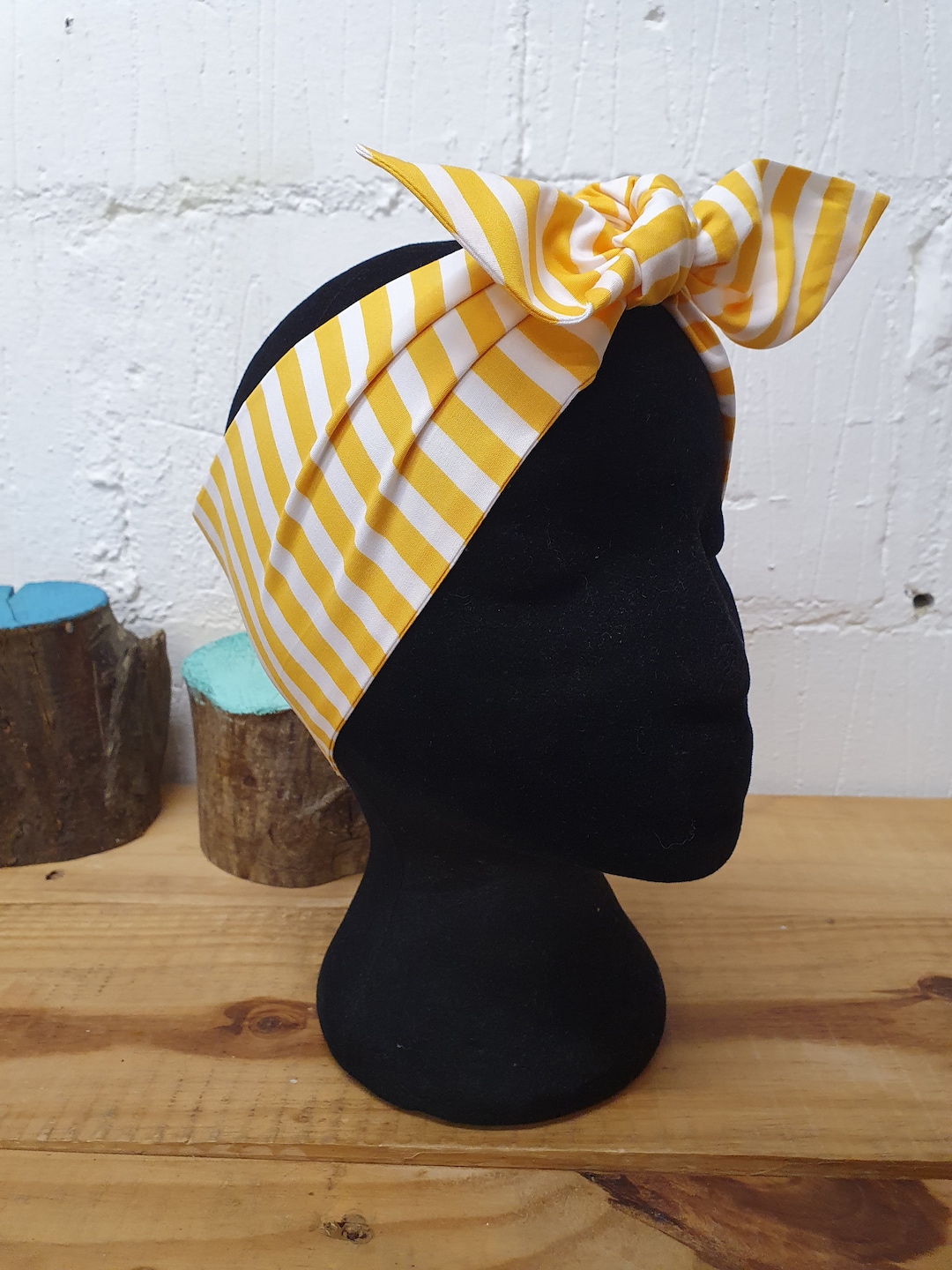 Yellow Stripe Headscarf Hair Wrap Pin Up - Etsy