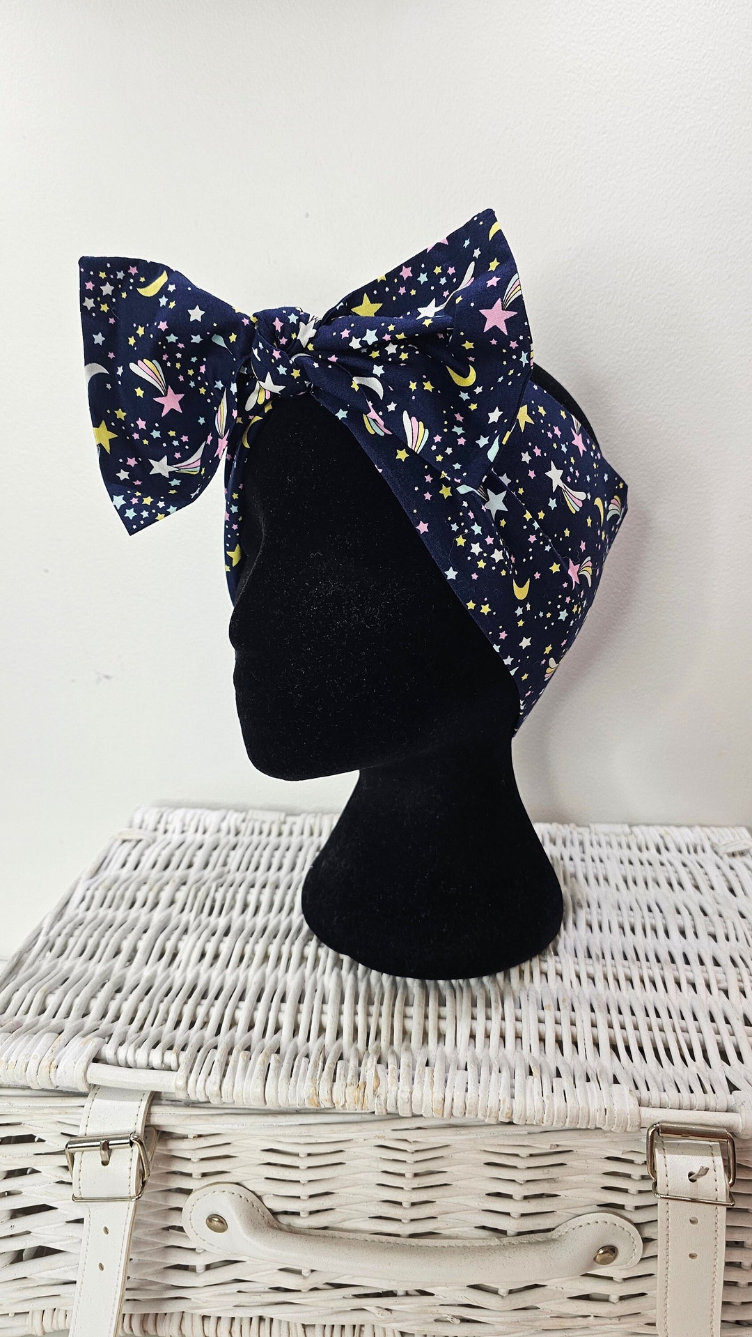 Shooting Stars & Rainbow Tails Space Cotton Dolly Bow Squared Ends - Etsy