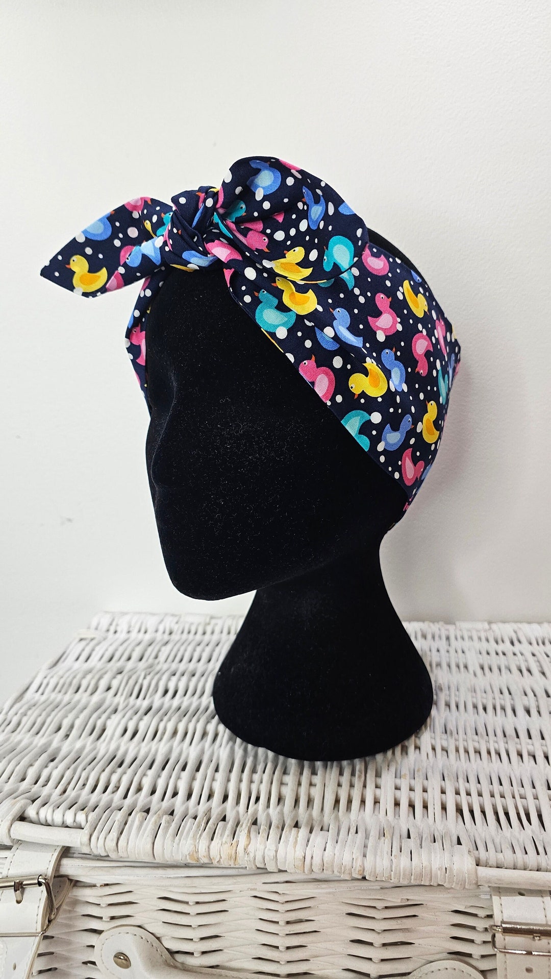 Rubber Duck Bath Toy Head Scarf Hair Wrap Pin up Style Hair Accessory ...