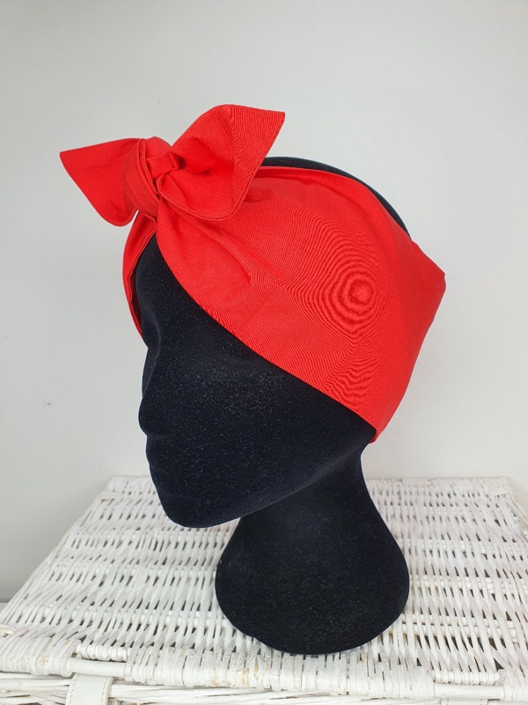 Red Head Scarf Hair Wrap Pin up Style Hair Accessory Headscarf - Etsy