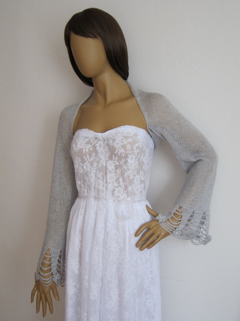 Bridal Shrug Wedding Bolero Bridal Cover Ups Silver Shrug | Etsy