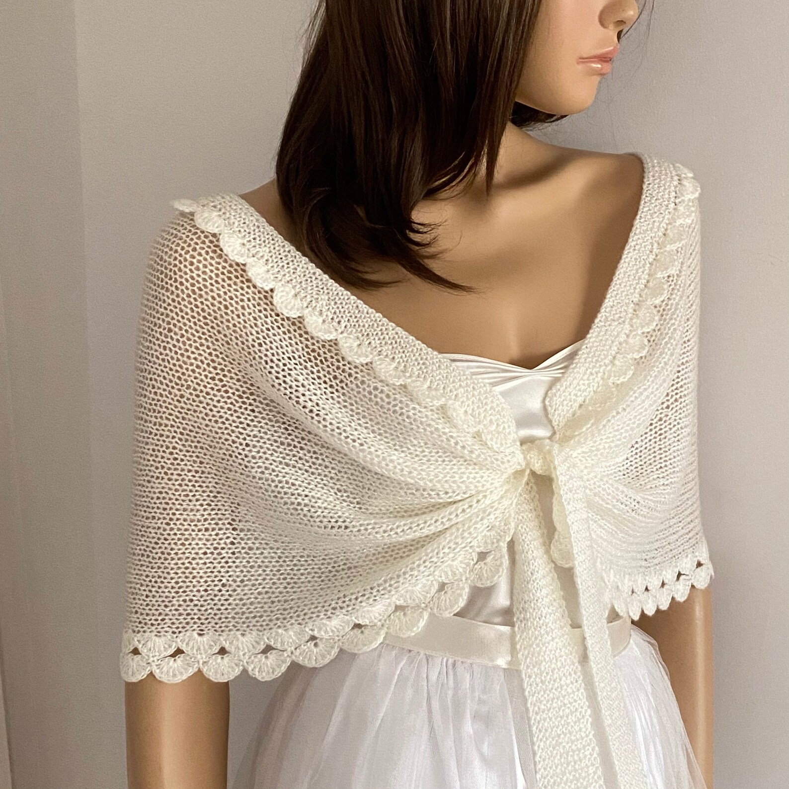 Sheer Wedding Shawl, Bridal Wrap, Bridal Cover Up, Shoulder Cape, Sheer ...