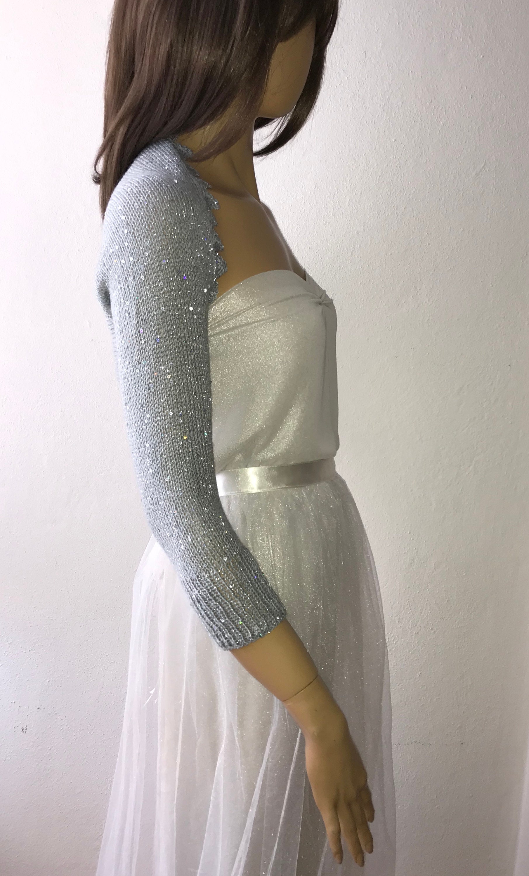 Wedding Bolero Bridal Shrug Sequin Shrug Silver Shrug - Etsy