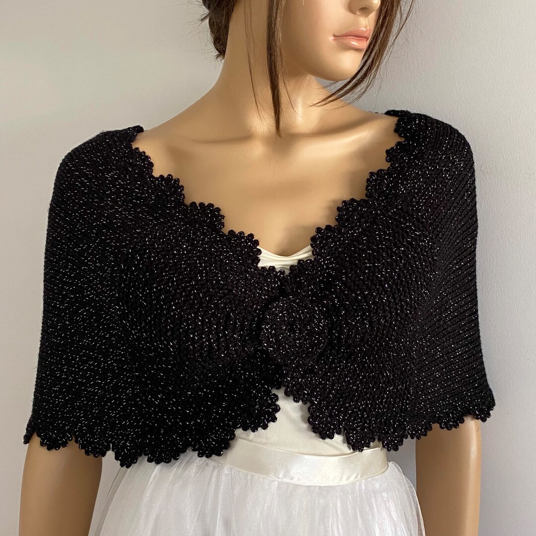 Black Evening Shawl, Wedding Shawl, Bridal Shawl, Evening Shawl, Bridal ...