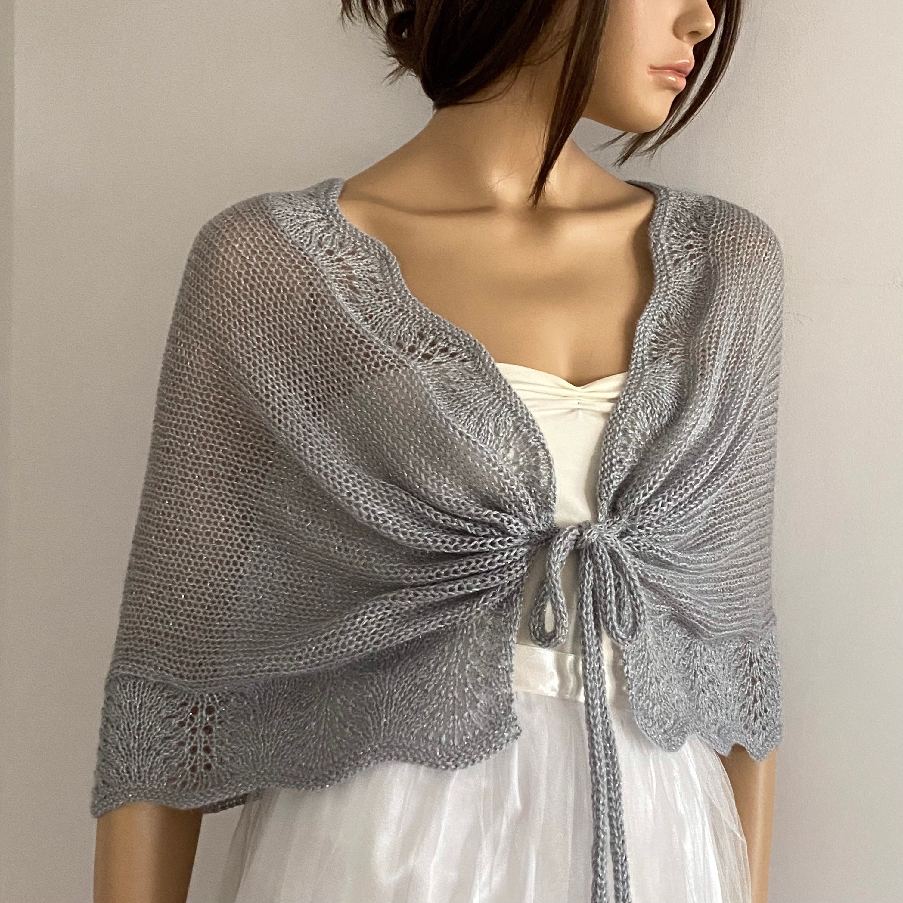 Bridal Shawl, Silver Shawl, Cover Up, Evening Dress Cover Up, Evening ...