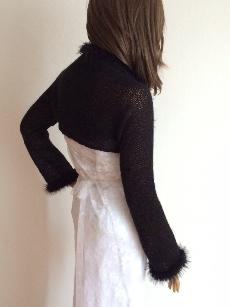 Black Shrug, Gothic Wedding Shrug, Evening Shrug, Black Bolero, Shimmer ...