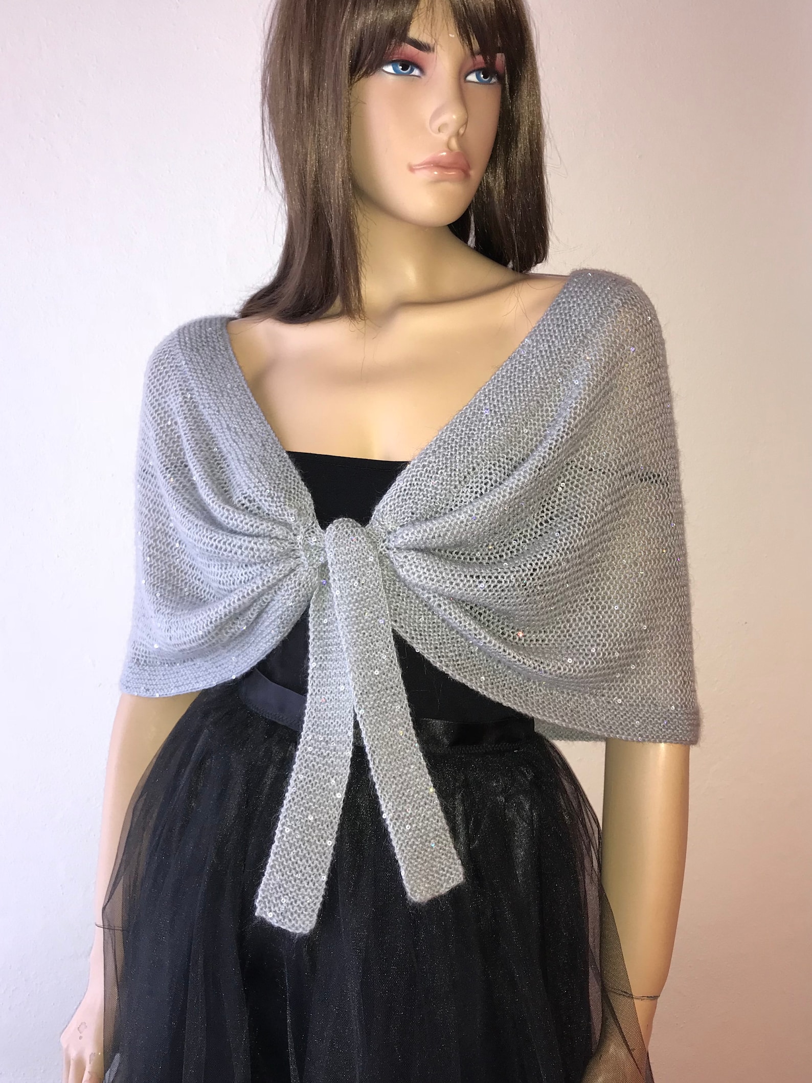 Sequin Shawl, Evening Shawl, Gothic Wedding Shawl, Black Shawl, Evening ...