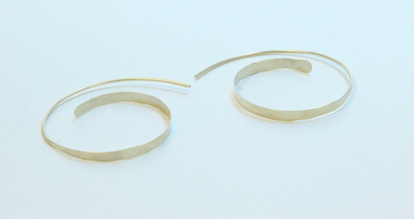 Rustic 14 Karat Gold Filled Spiral Hoops, Handmade Tribal Hoops ...