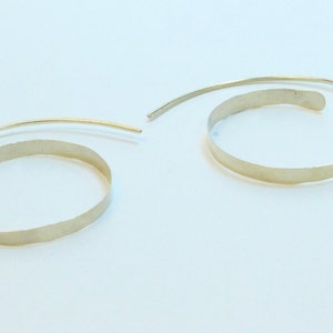 Rustic 14 Karat Gold Filled Spiral Hoops, Handmade Tribal Hoops ...