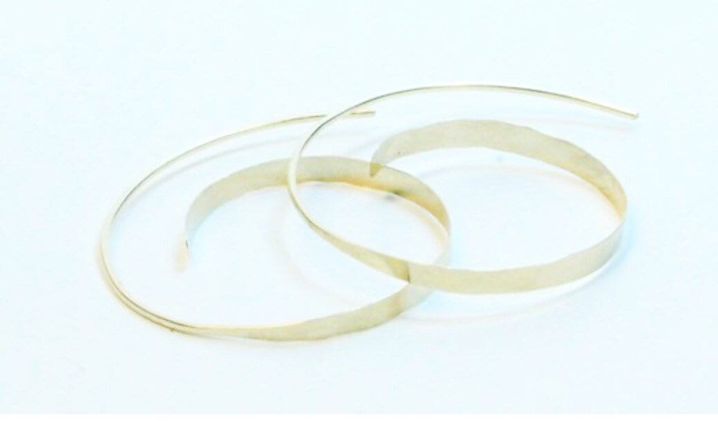 Rustic 14 Karat Gold Filled Spiral Hoops, Handmade Tribal Hoops ...