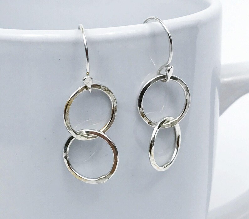 Infinity circle earrings modern dangle earrings geometric | Etsy