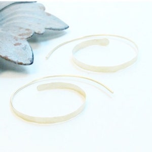 Rustic 14 Karat Gold Filled Spiral Hoops, Handmade Tribal Hoops ...