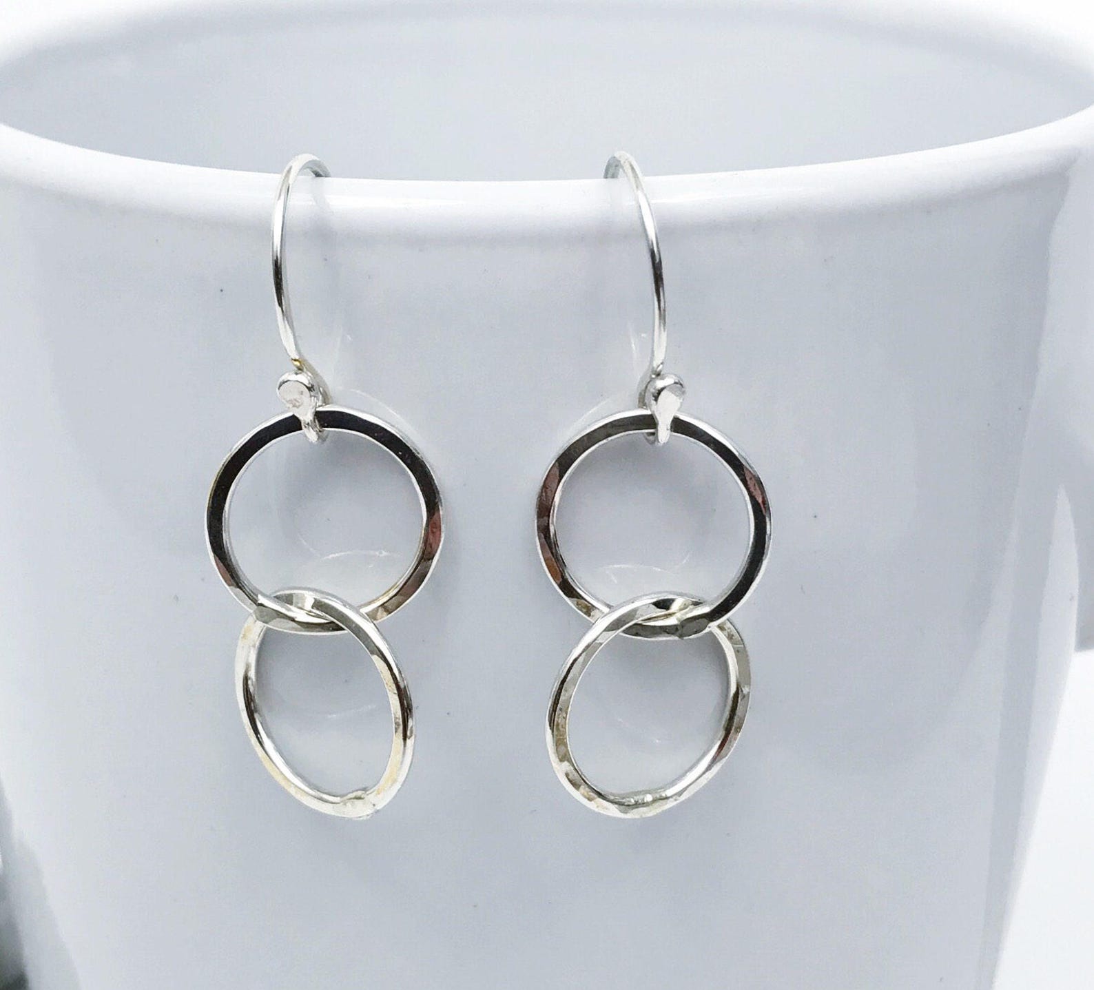 Infinity Circle Earrings, Modern Dangle Earrings, Geometric Earrings ...