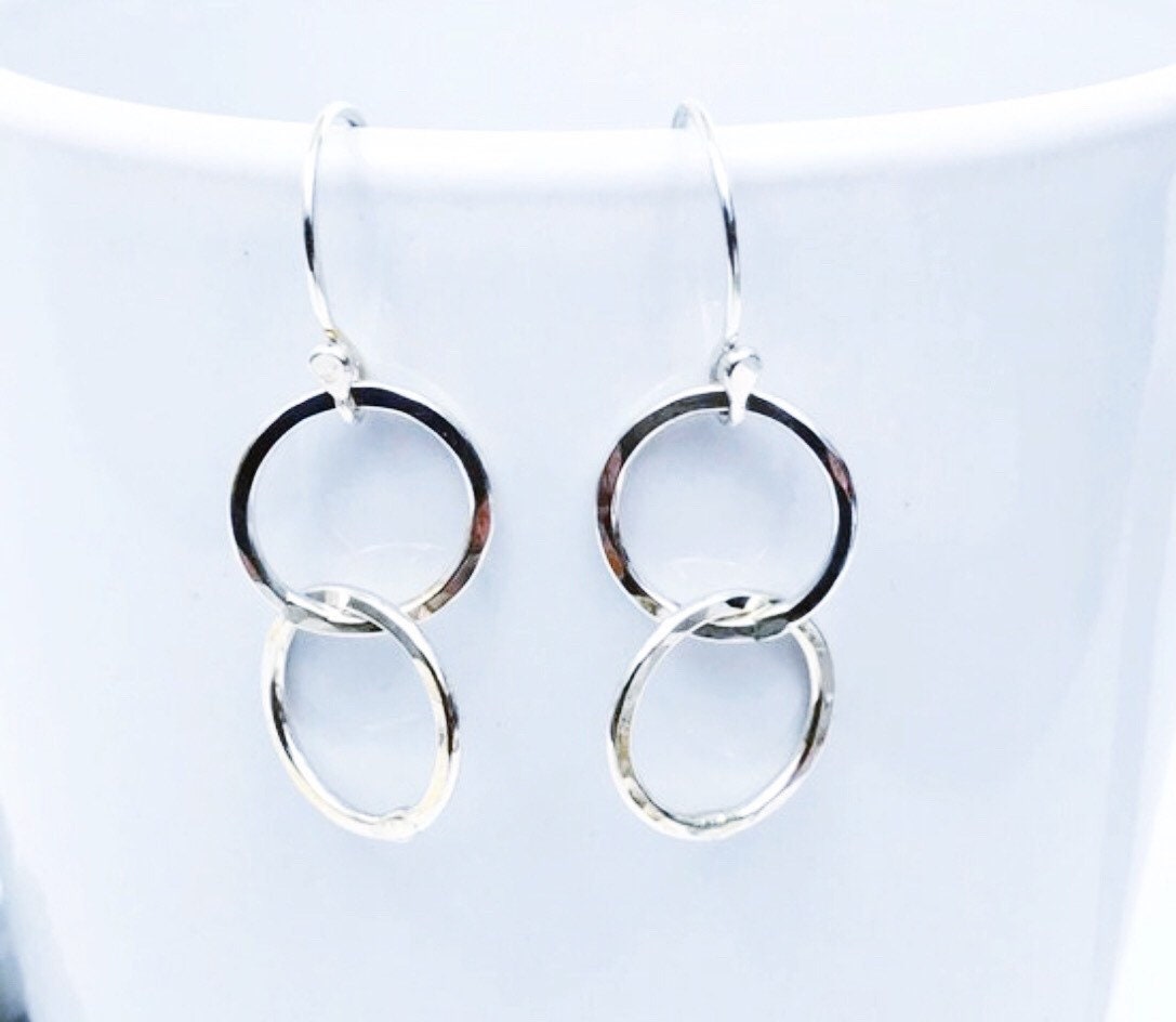 Infinity Circle Earrings, Modern Dangle Earrings, Geometric Earrings ...