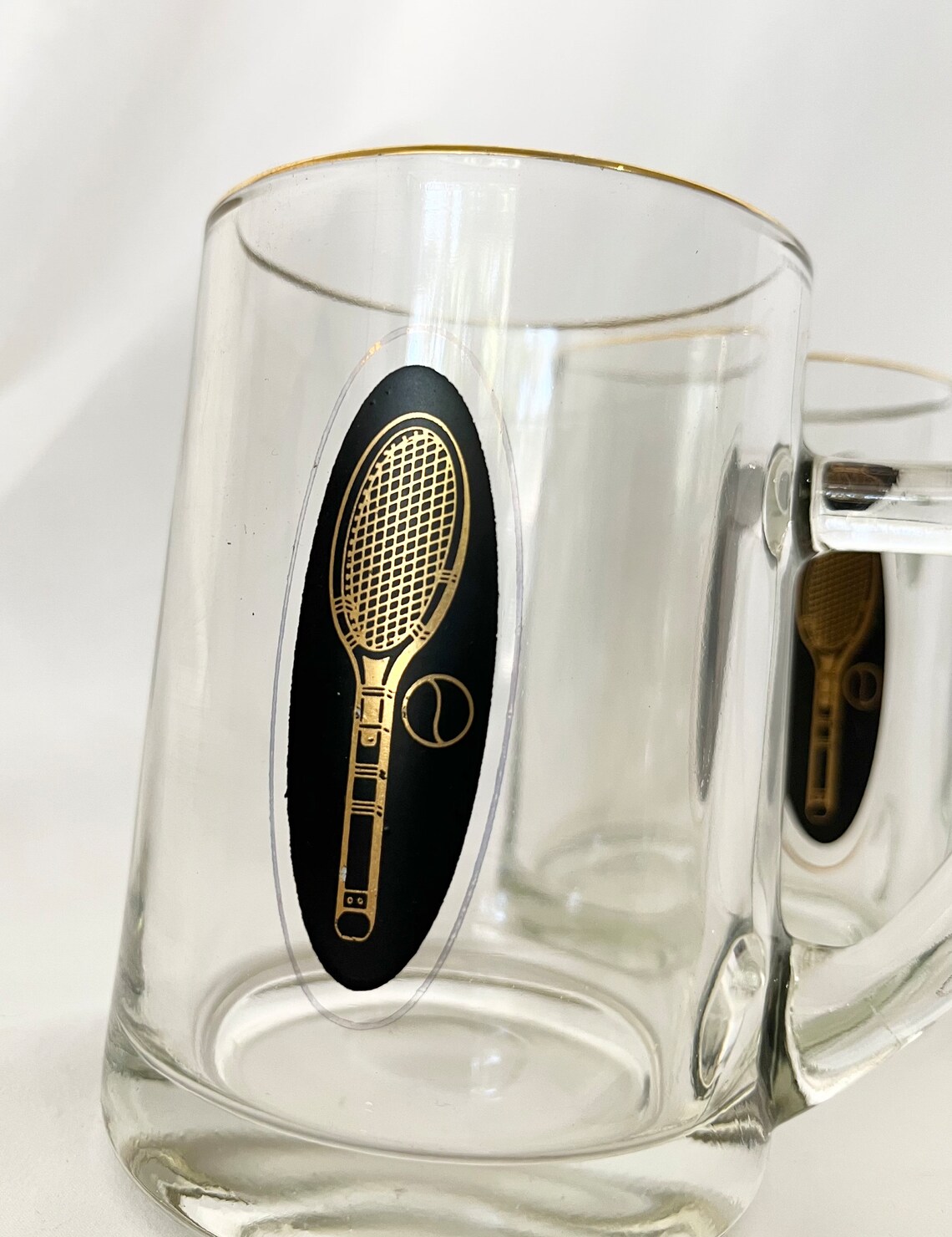 Vintage Pair of 80's Preppy Tennis Glass Beer Mugs - Etsy
