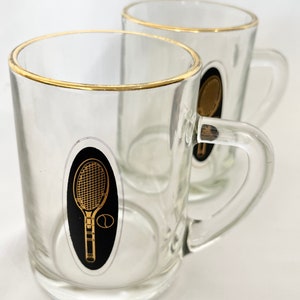 Vintage Pair of 80's Preppy Tennis Glass Beer Mugs - Etsy