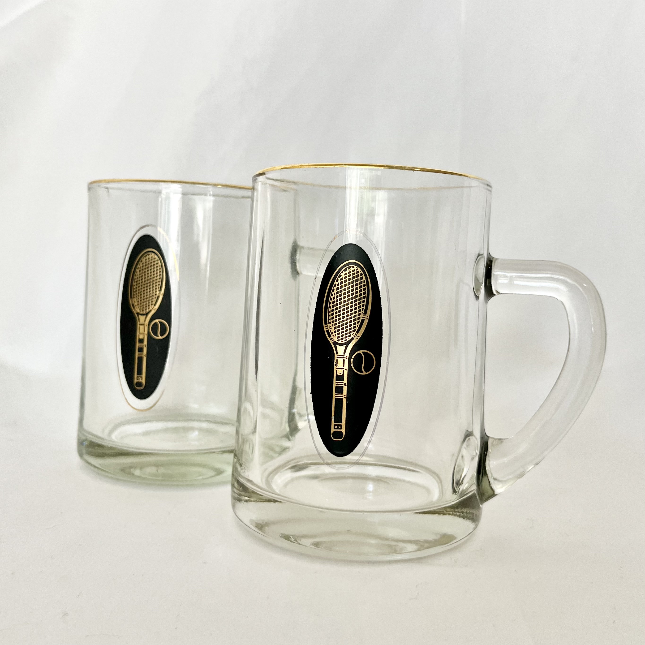 Vintage Pair of 80's Preppy Tennis Glass Beer Mugs - Etsy