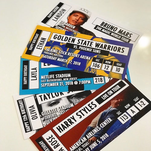 Custom Printed Fake Concert Ticket / Sporting Event Ticket / - Etsy