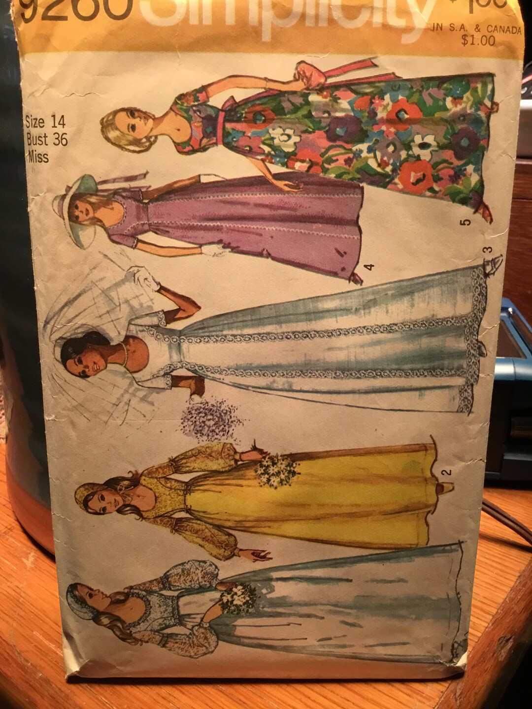 Simplicity Pattern 9260 Bridesmaid Bride VINTAGE 1971 - Etsy