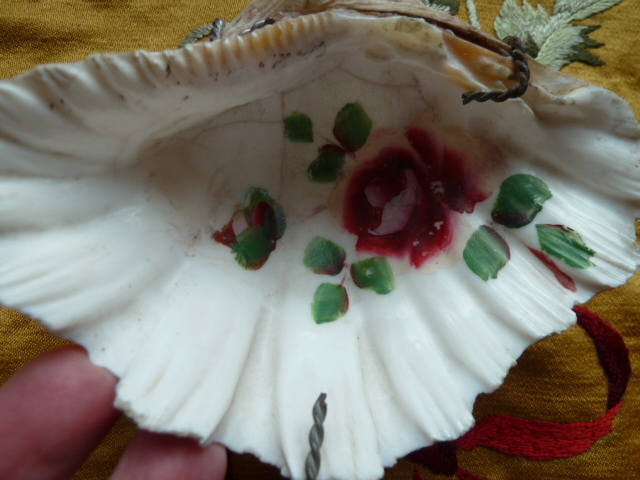 Victorian Clam Shell Tray With Wire Work and Hand Painted Rose - Etsy