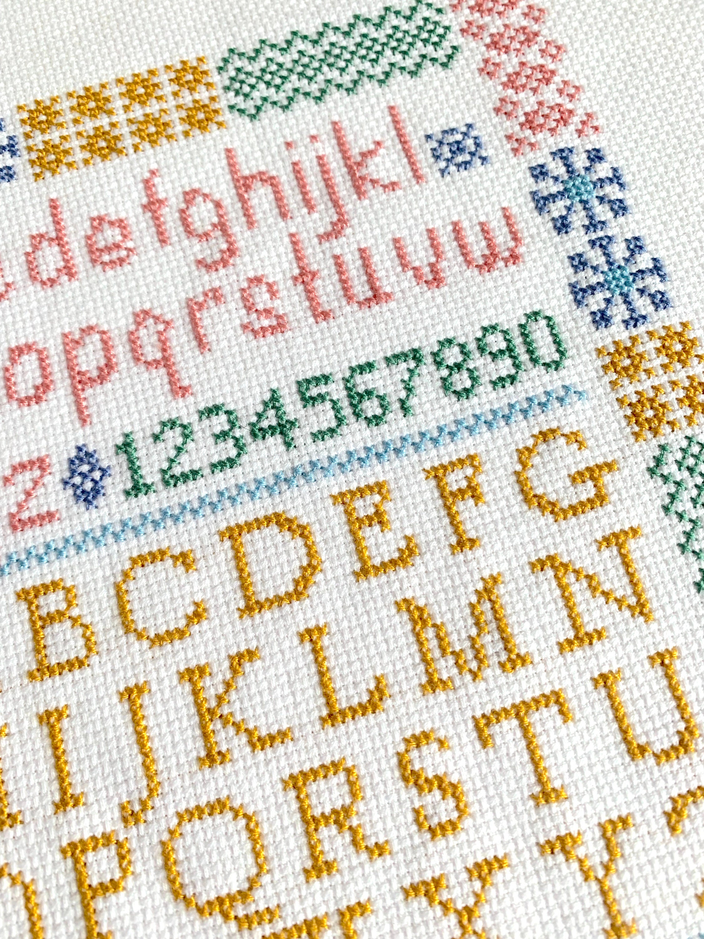 Sampler ABC, Cross Stitch Pattern, Counted Cross Stitch Chart With Abc ...