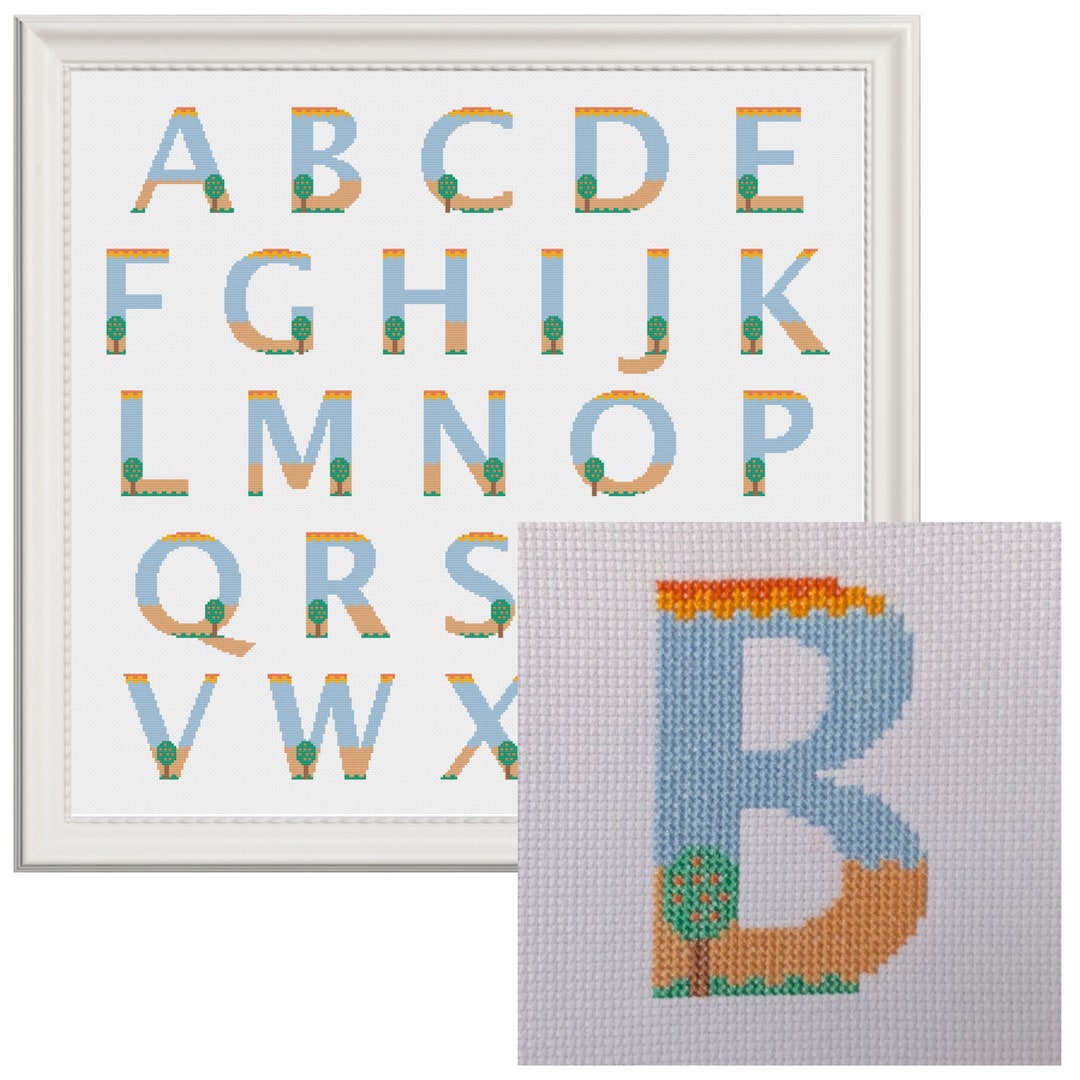 Cross Stitch Pattern Big Alphabet, Counted Cross Stitch Chart, With the ...