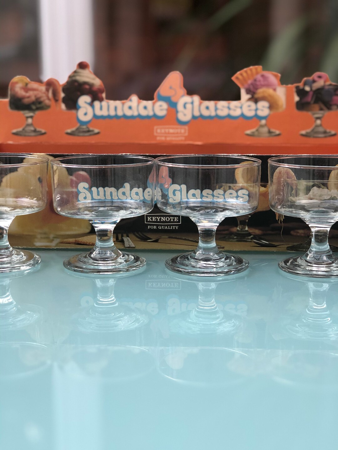 Vintage Sundae Dishes, Set of 4 Ice Cream Bowls, New Old Stock in Box ...