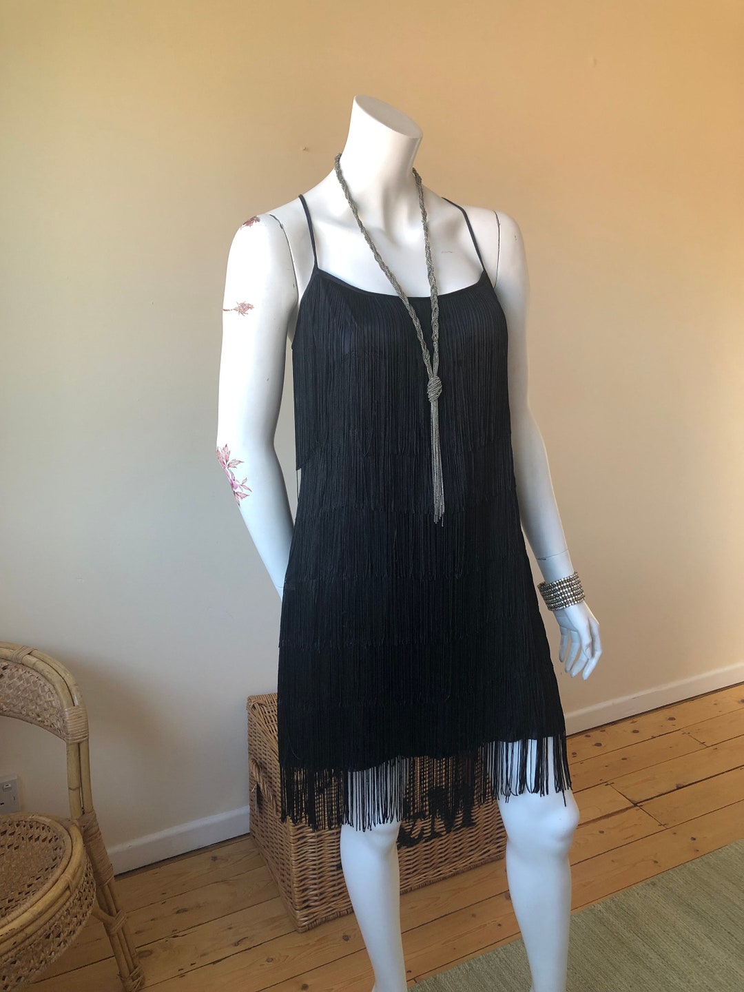 Vintage Flapper Dress, Fringed Jazz Age Style Dress, Evening Dress ...