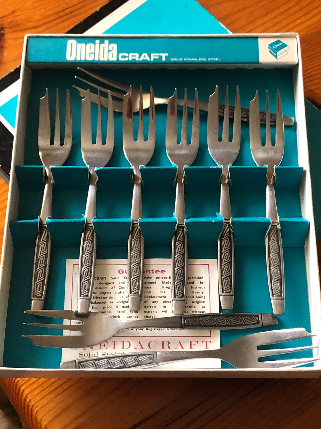 Vintage Pastry Forks, Cake Forks, Boxed Cutlery, Cocktail Forks, Set of ...