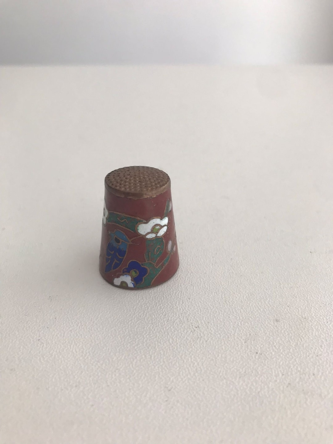 Vintage Cloisonné Thimble, Sewing Collectible, Enamelled Thimble ...