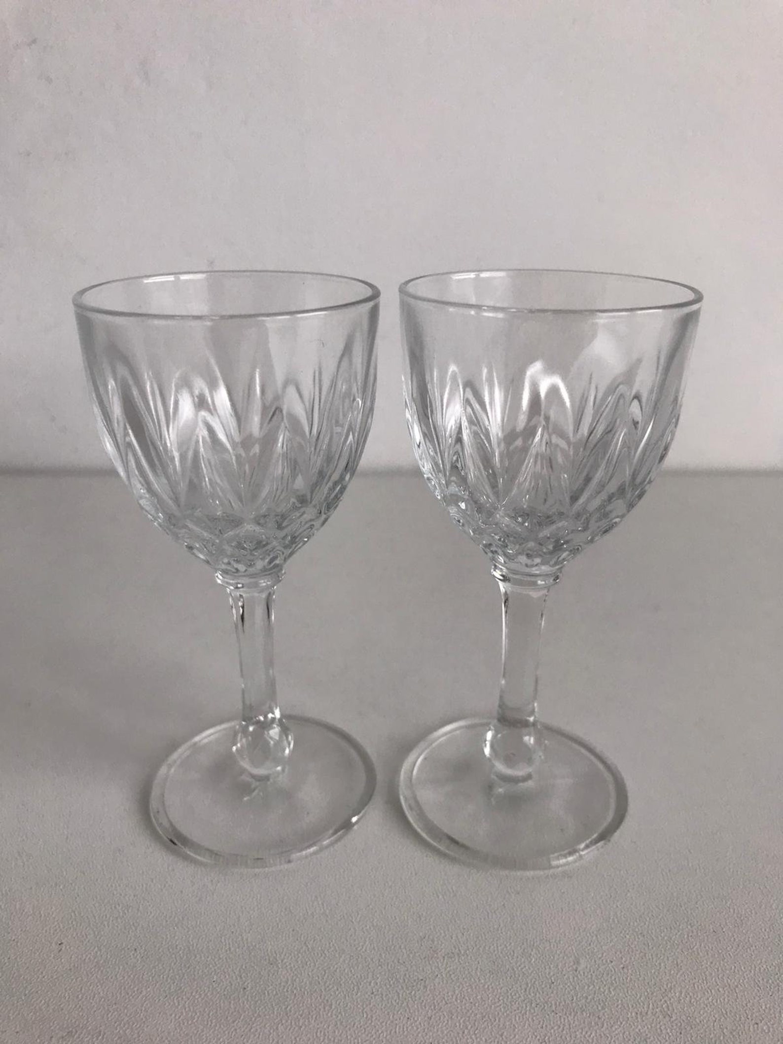 Vintage Sherry Glass 2 Vintage Small Sherry Port Glasses Cut Etsy
