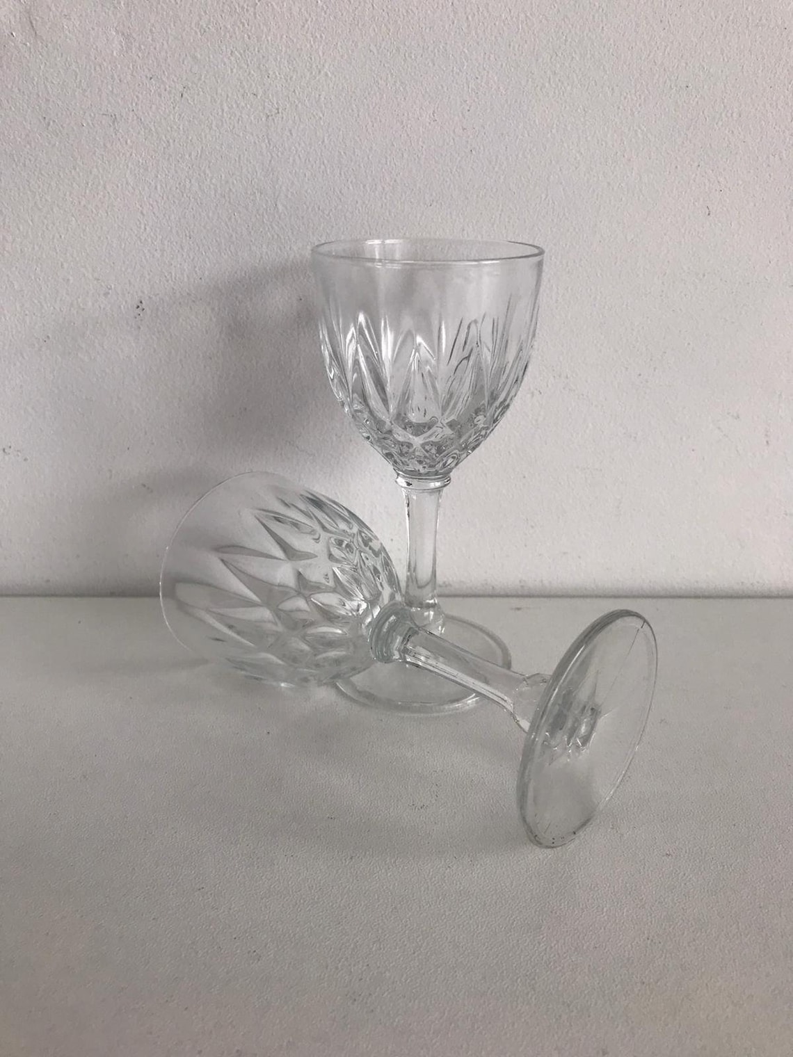 Vintage Sherry Glass 2 Vintage Small Sherry Port Glasses Cut Etsy