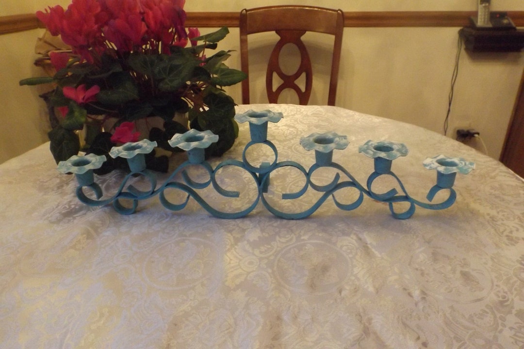 Antique Large Filigree Metal Blue Distressed Filigree Metal - Etsy