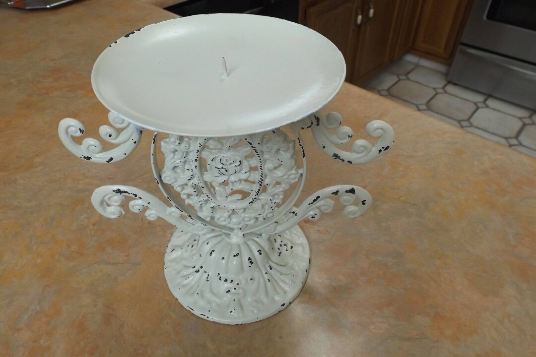 Antique Extra Large Filigree Cast Iron Candle Holder . Gift Idea. - Etsy