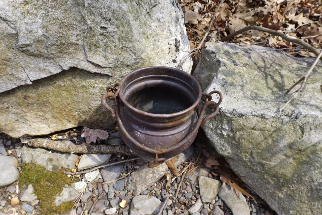 Sale Antique Israeli Copper Pan Bowl Cauldron Saucepan Pot Planter With ...