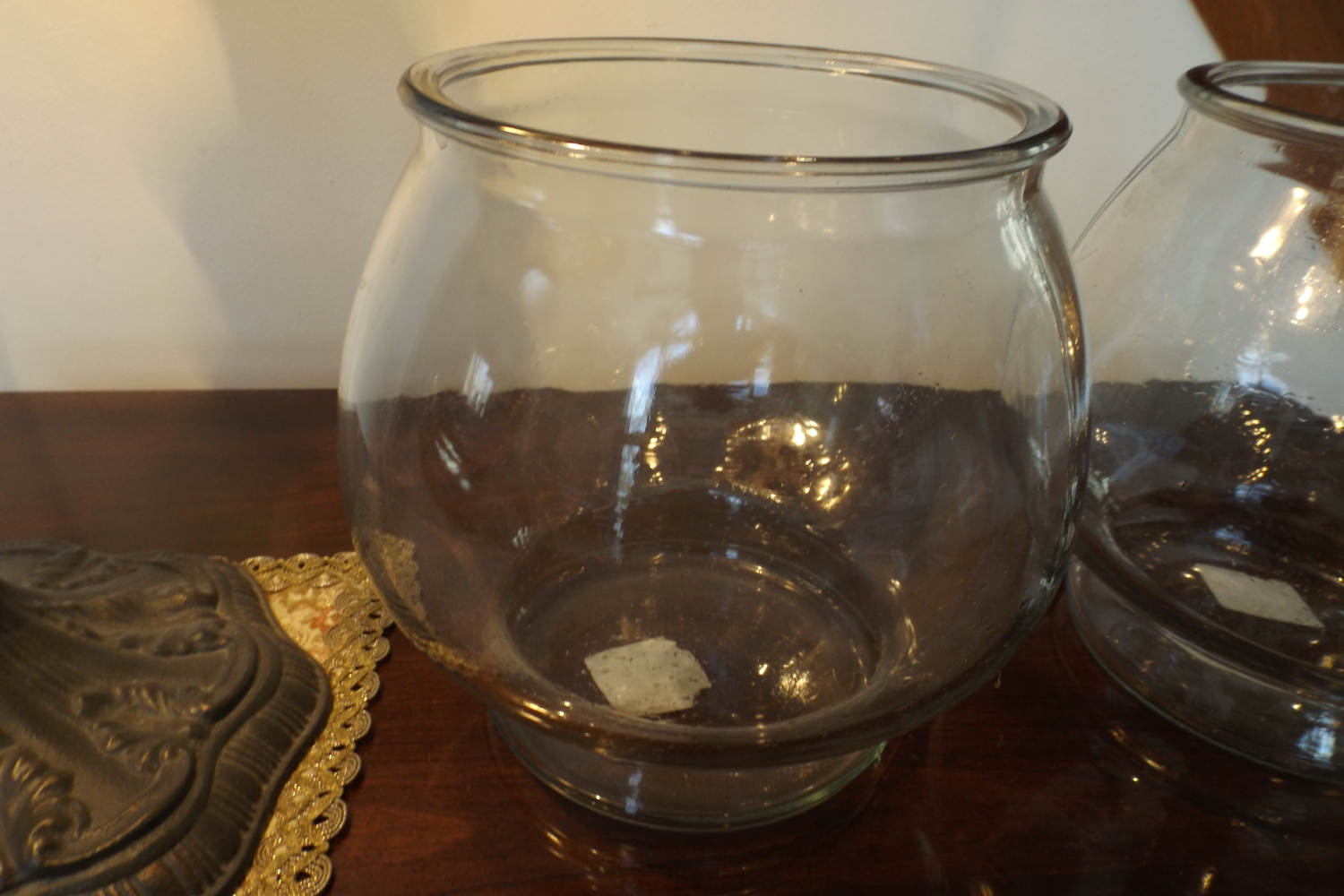 One Clear Glass Fish Tank,bowl Fish Aquarium. Mint. Great for Real or ...