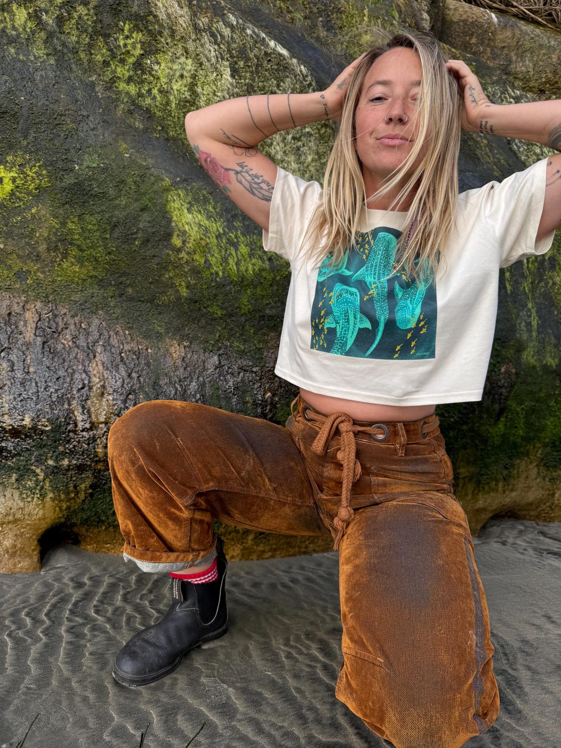 Whale Shark Printed Crop Top - Etsy