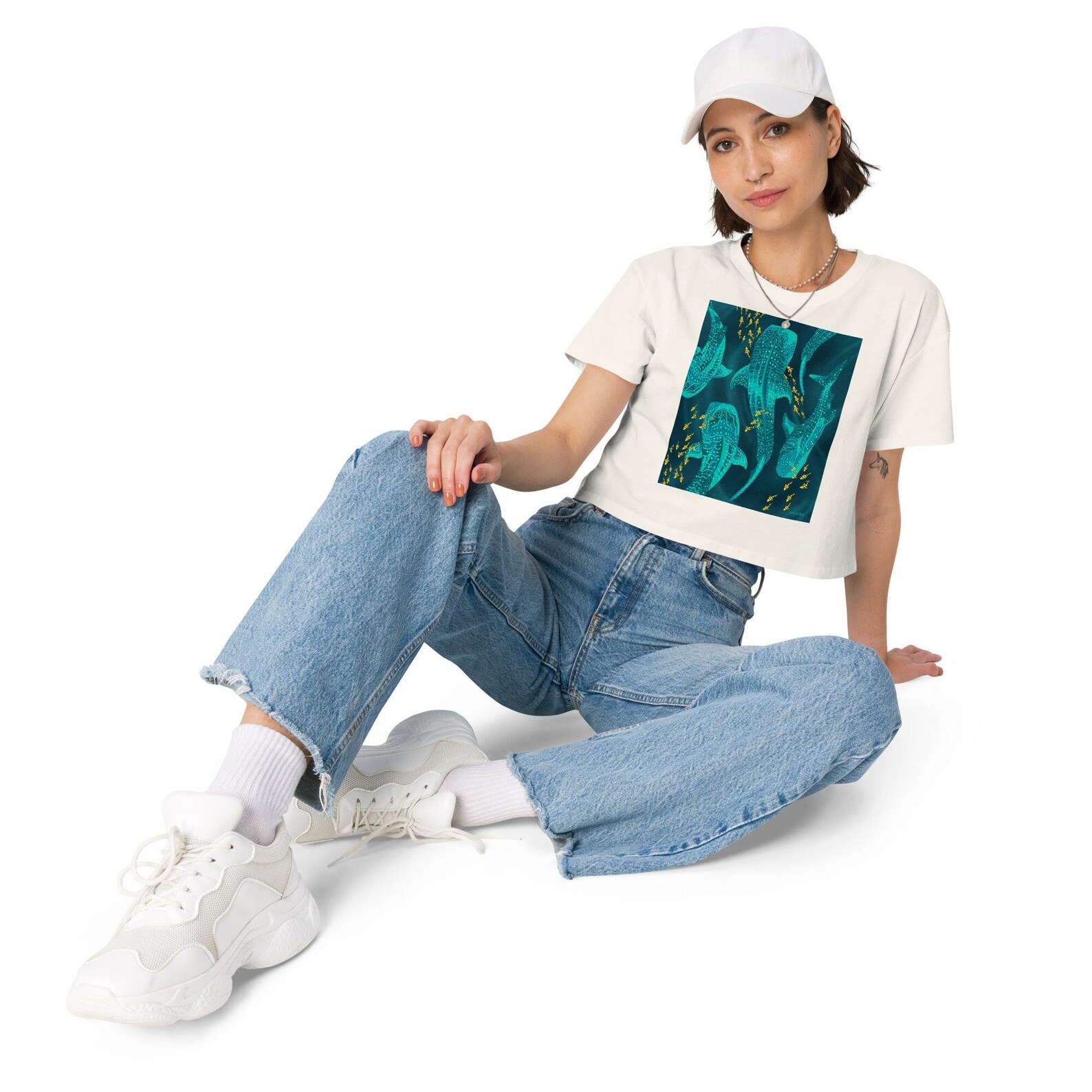 Whale Shark Printed Crop Top - Etsy