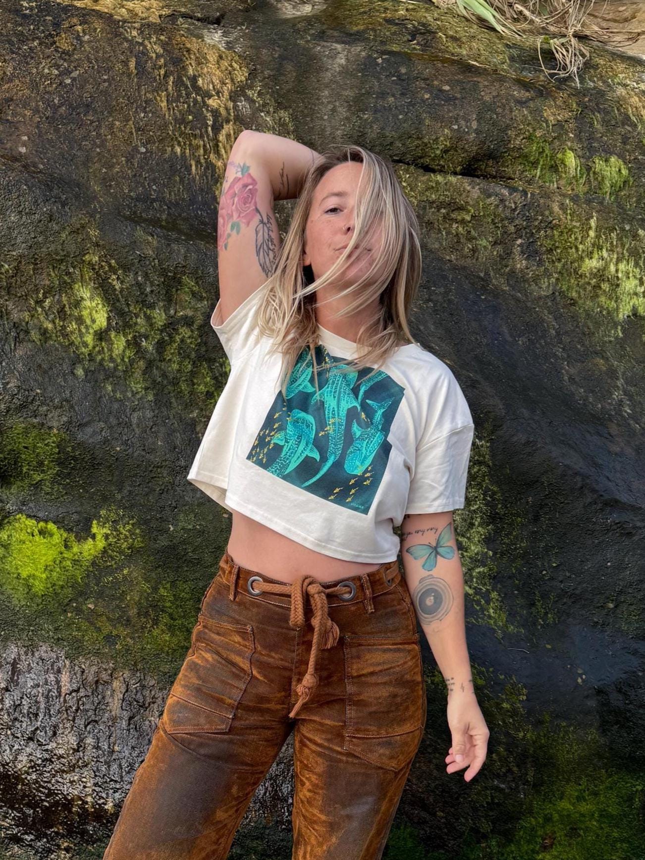 Whale Shark Printed Crop Top - Etsy