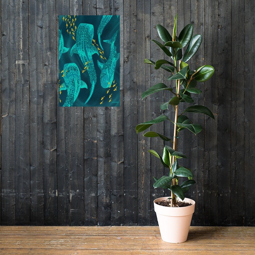 Ebb & Flow Whale Shark Poster Print - Museum Quality, Gentle Giant Art ...