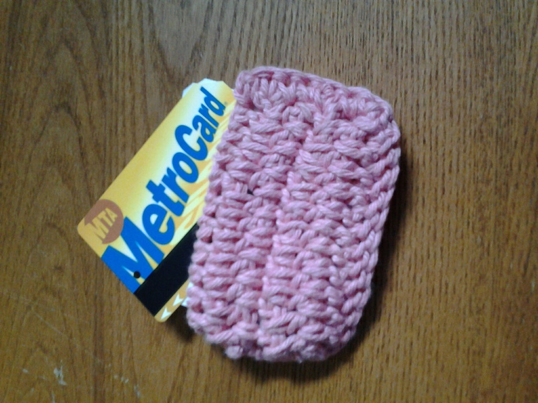 Hand-crocheted Pink Metrocard Case - Etsy
