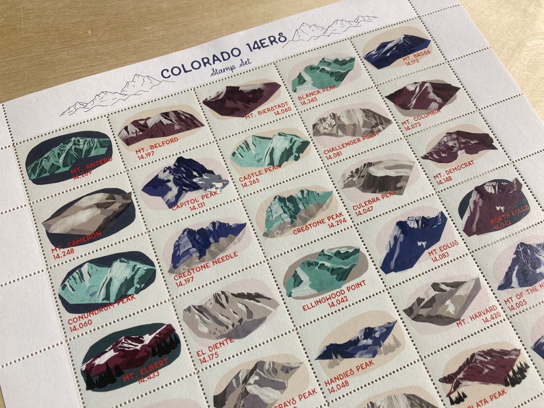 Colorado 14ER Hiker's Logbook + Stamp Sheet - Etsy