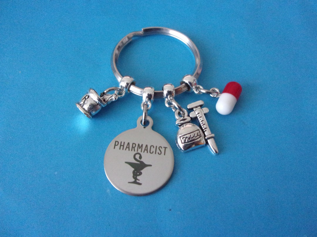 Pharmacist Keyring Gift for a Pharmacist Graduation Gift Mortar and ...