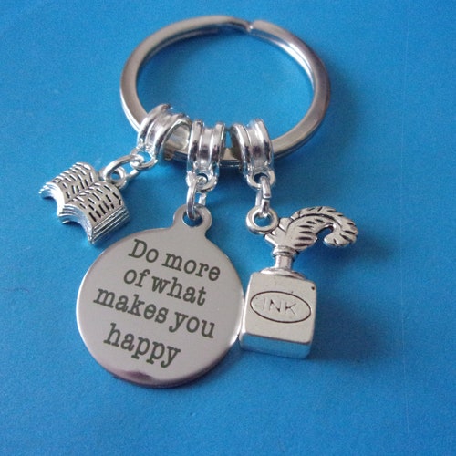 Book Keyring Author Keychain Gift for a Writer Writing Novel | Etsy