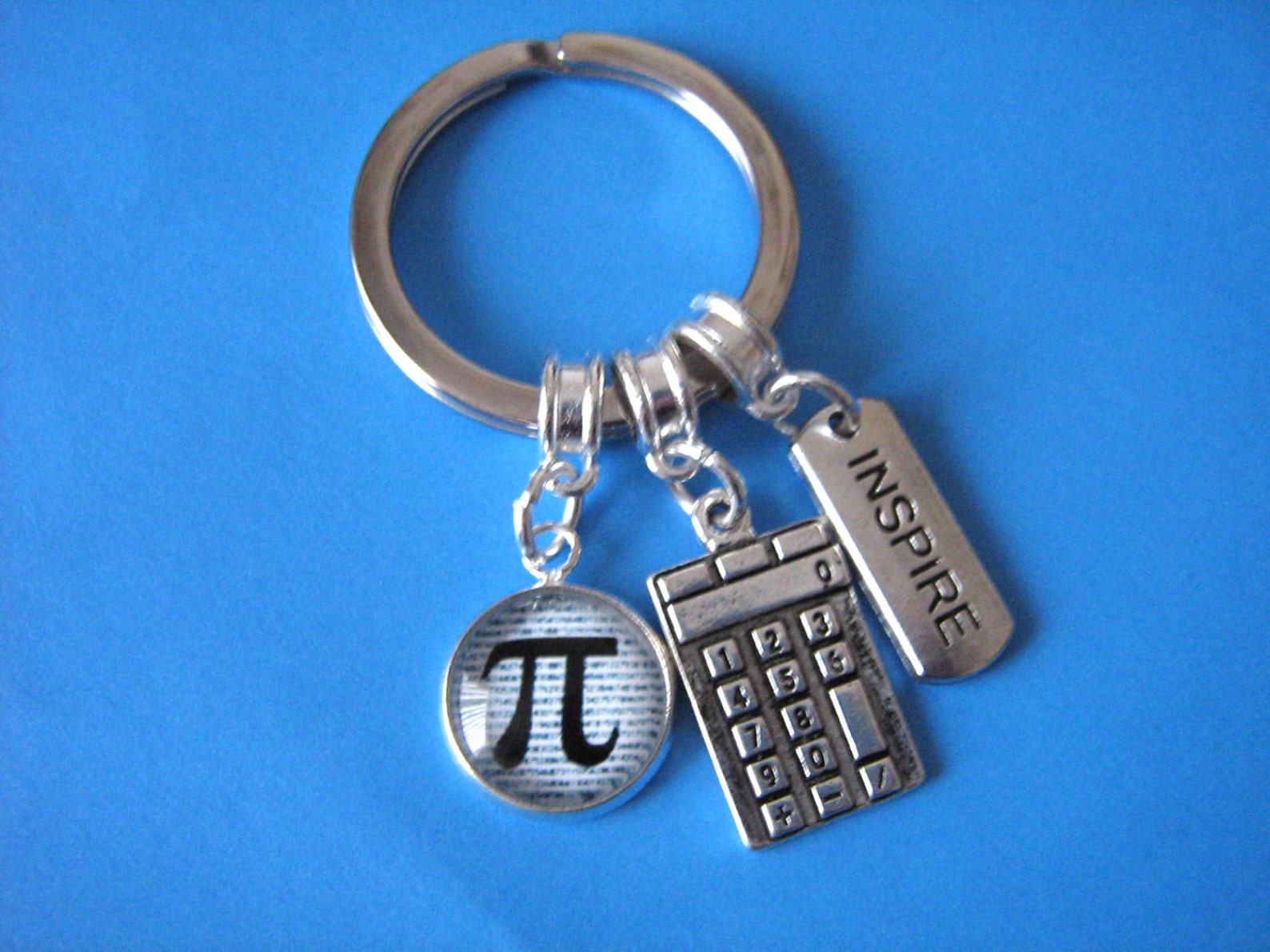 Maths Teacher Gift Math Keychain Pi Keyring Calculator Charm Graduation ...