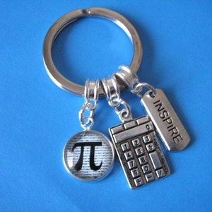 Maths Teacher Gift Math Keychain Pi Keyring Calculator Charm Graduation ...