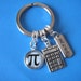 Maths Teacher Gift Math Keychain Pi Keyring Calculator Charm Graduation ...