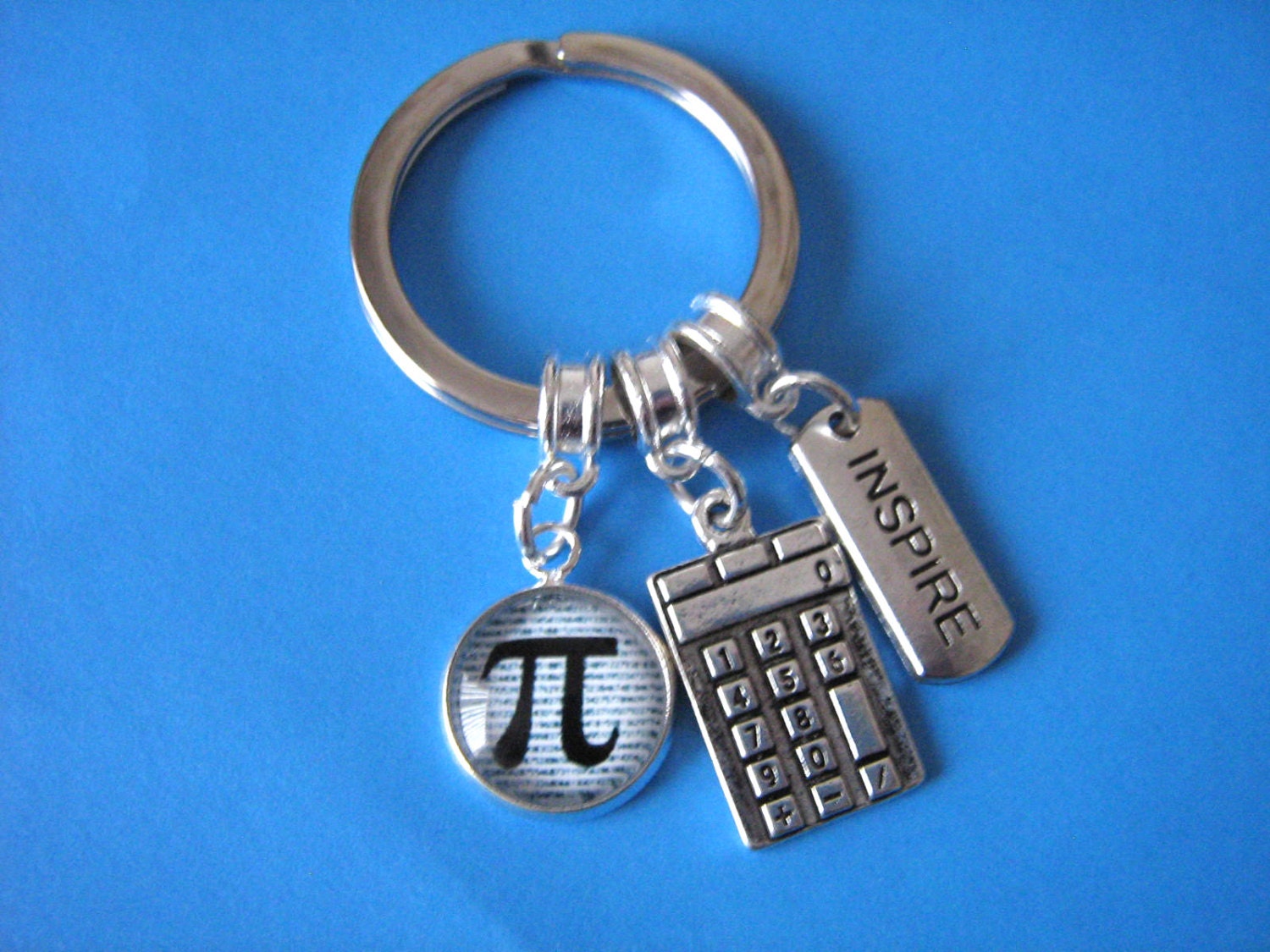 Maths Teacher Gift Math Keychain Pi Keyring Calculator Charm Graduation ...