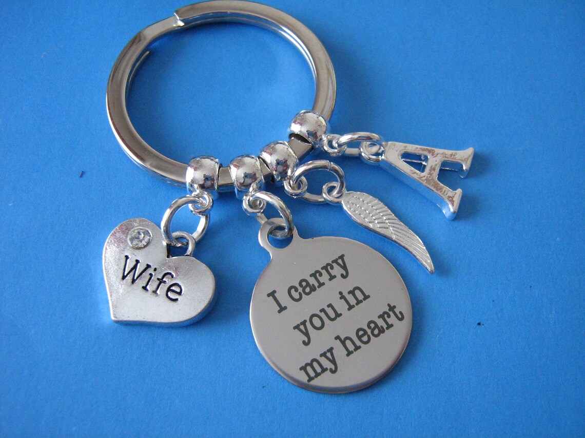 In Memory of a Wife Keyring Wife Bereavement Keychain With - Etsy