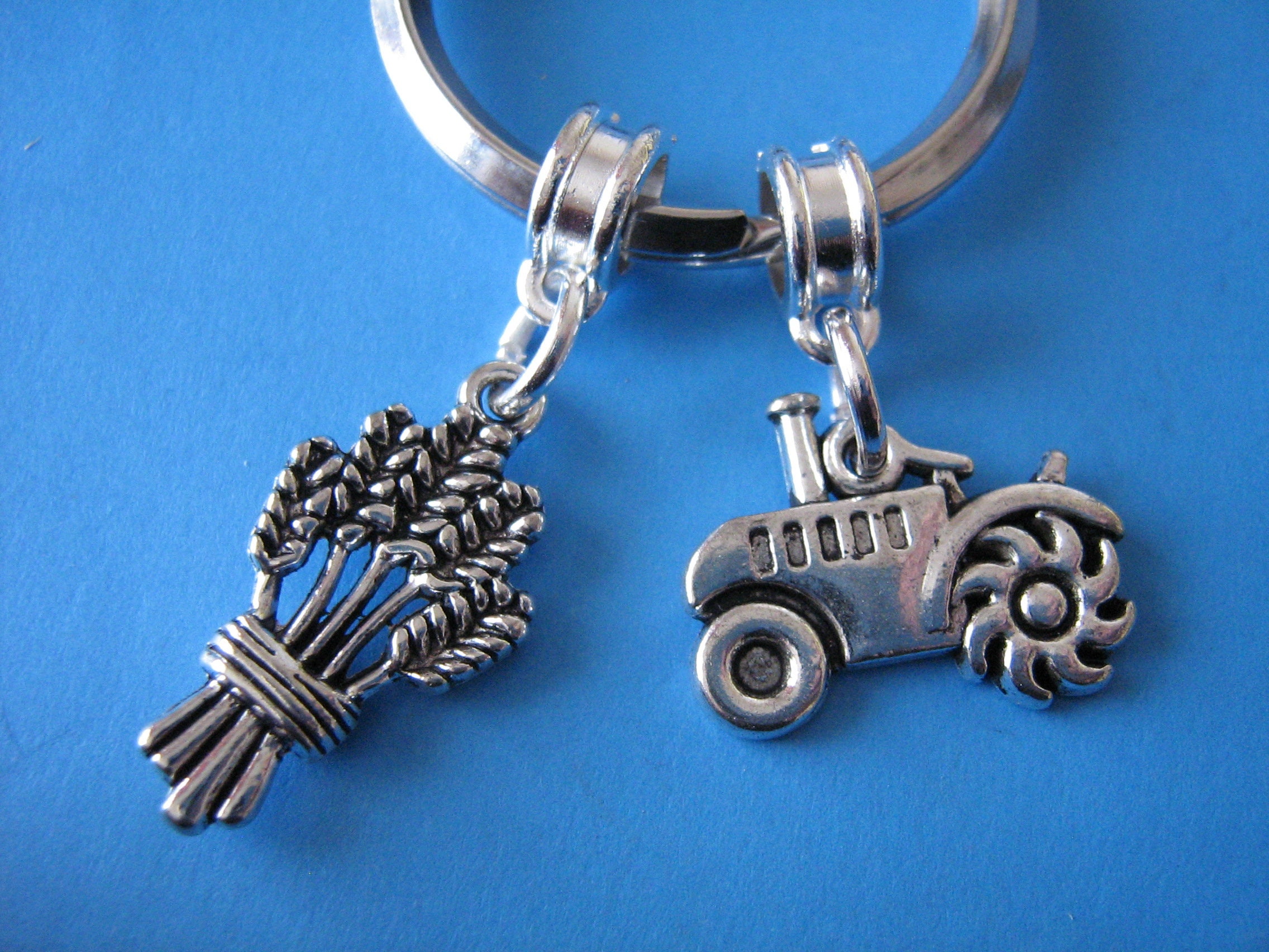 Farming Keyring Gift for a Farmer Keychain Tractor Barley | Etsy